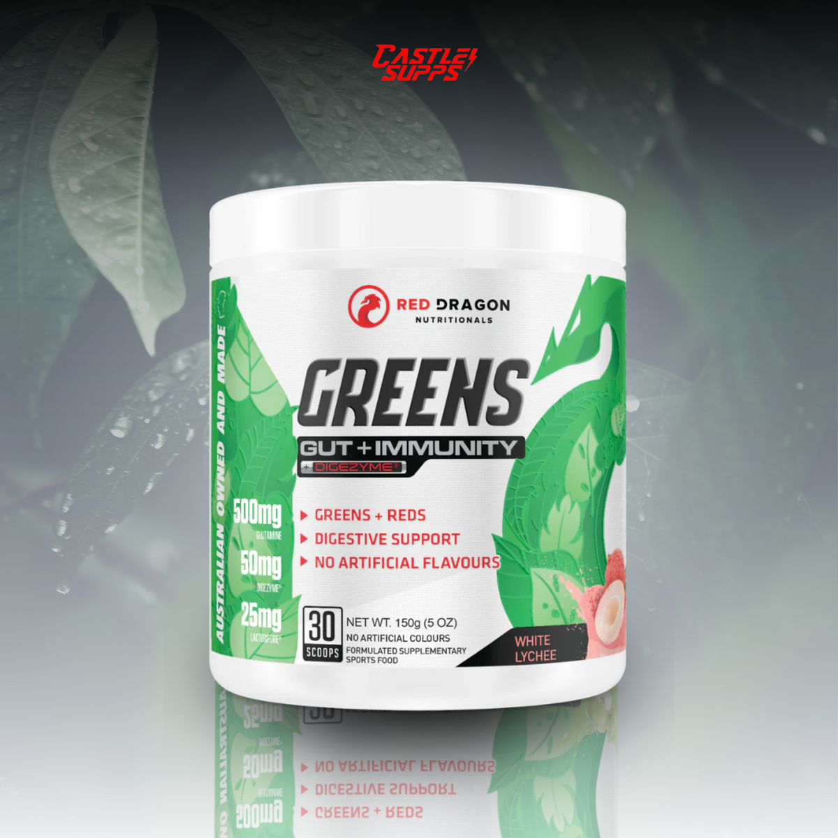 Red Dragon Greens + gut health – CASTLE SUPPS